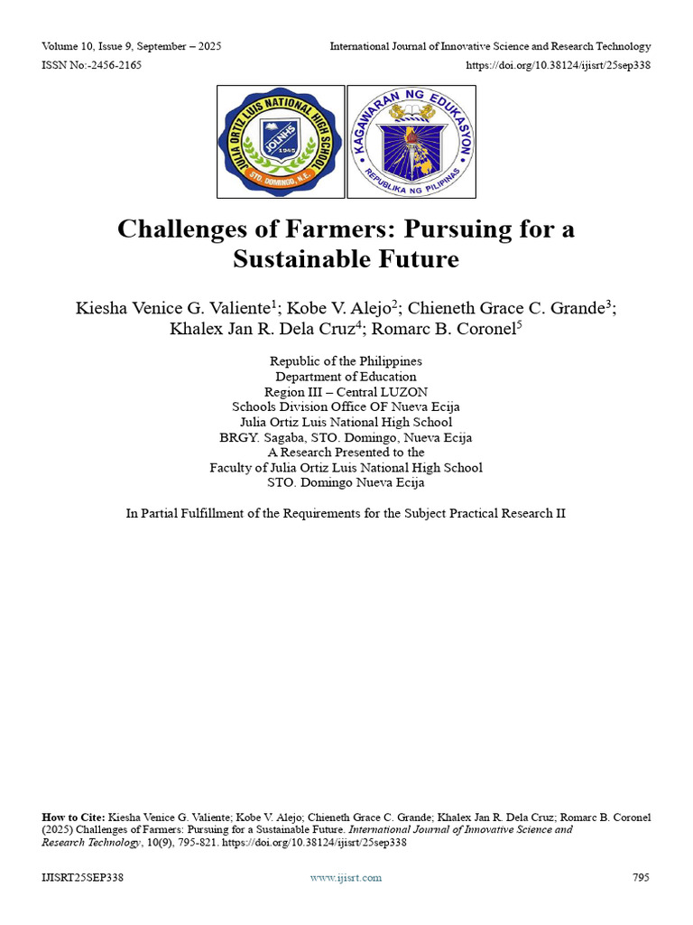 Challenges of Farmers: Pursuing For A Sustainable Future | PDF ...