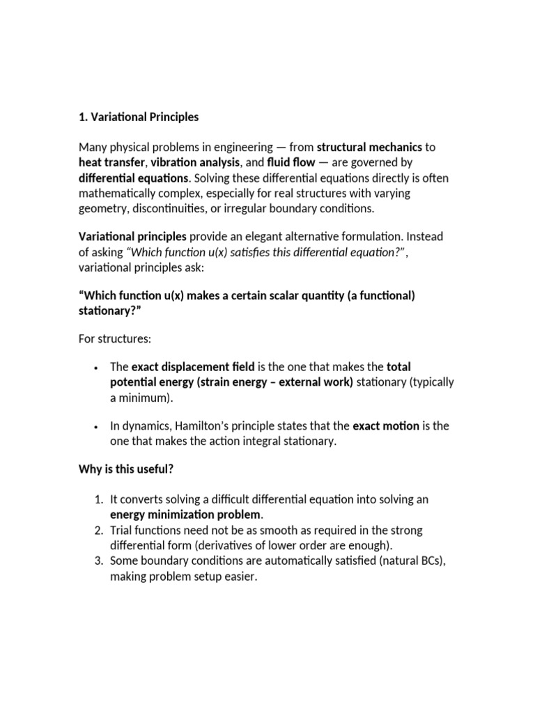 Variational Principles in FEM and Rayleigh-Ritz | PDF | Finite Element ...