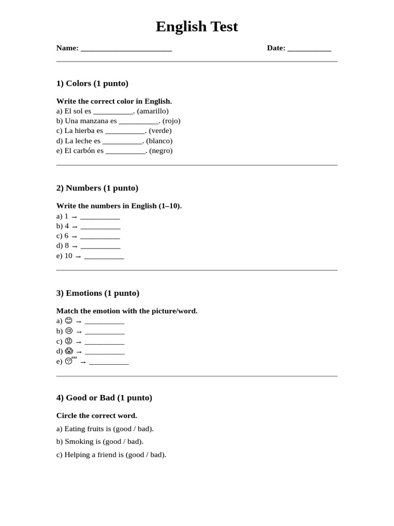 English Language Skills Test | PDF