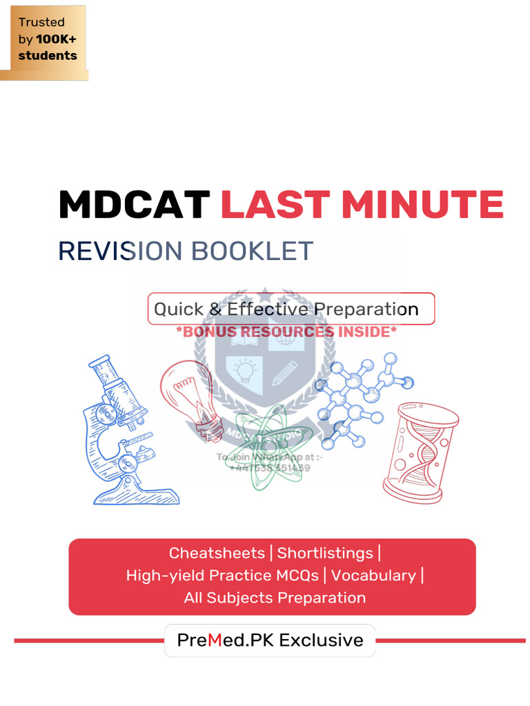 MDCAT Last Minute Revision Guide | PDF | Chemistry | Biology