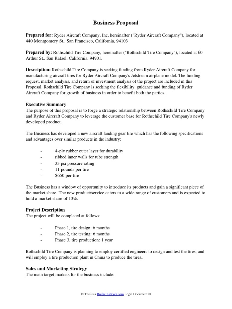 Business Proposal | PDF | Tire | Business
