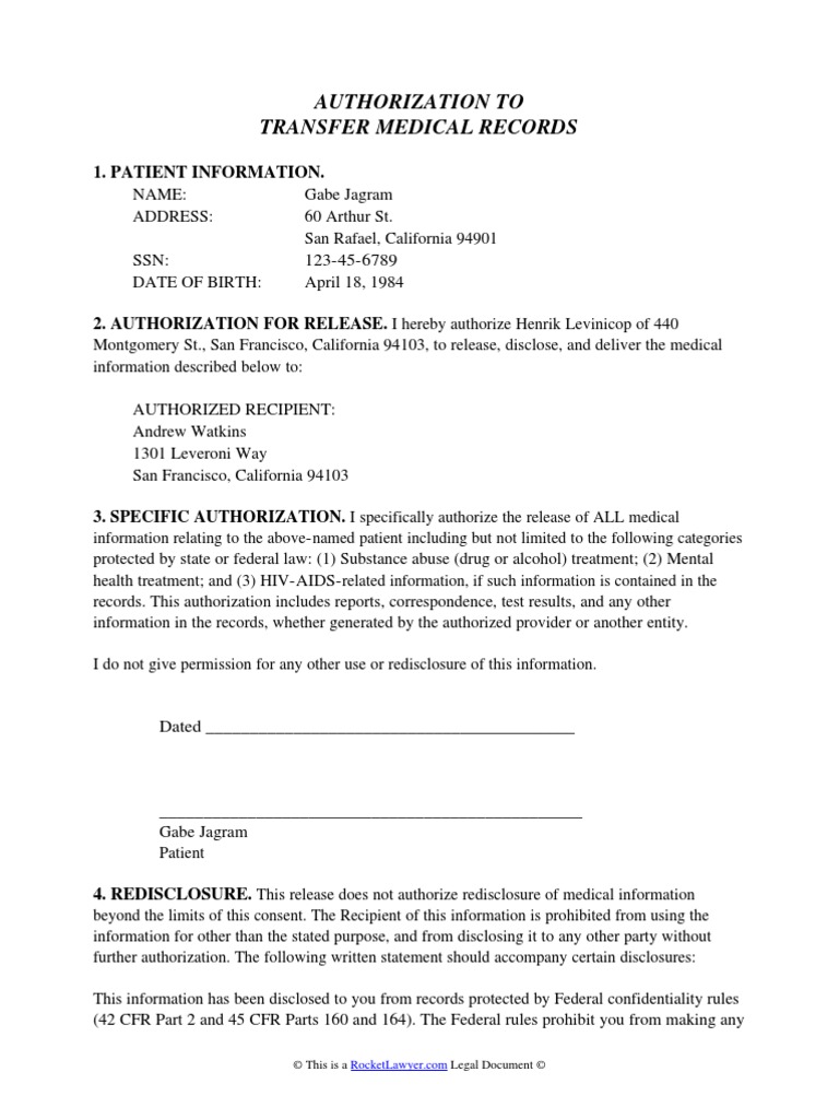 Medical Records Transfer Form | PDF