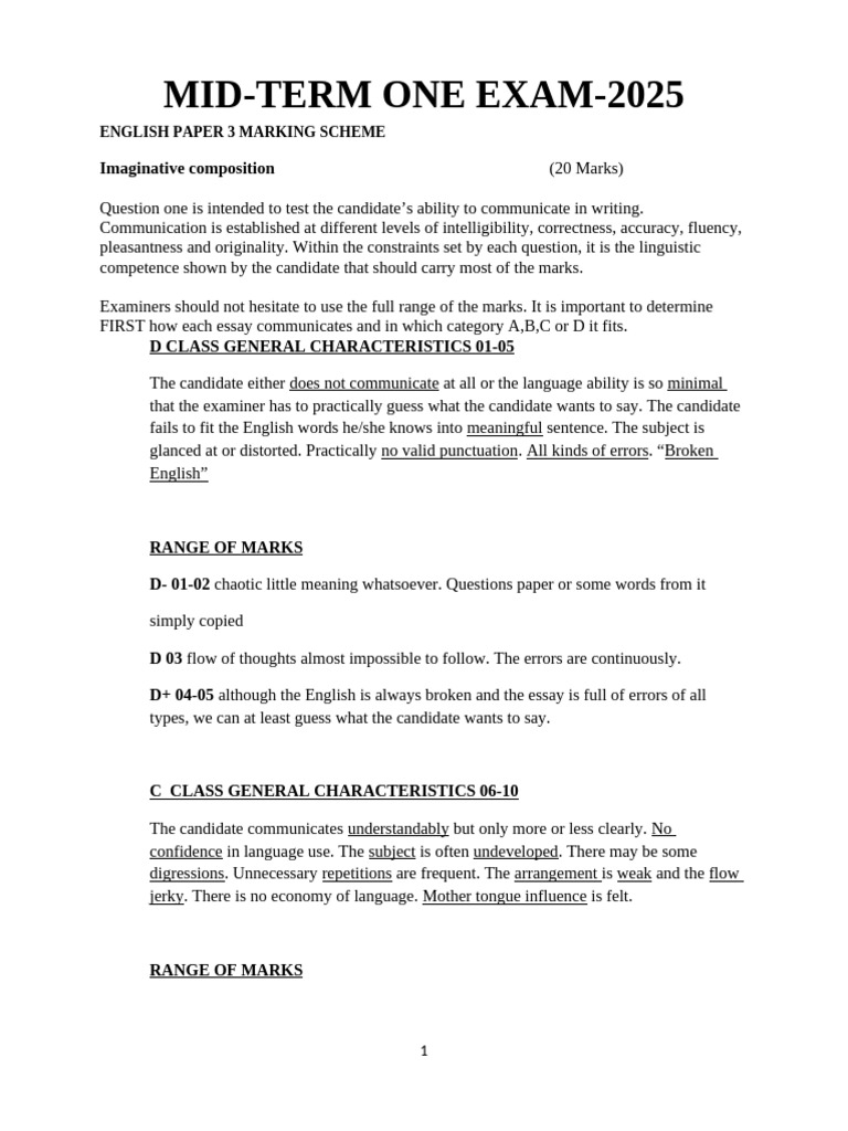 2025 English Paper 3 Marking Scheme | PDF | English Language | Vocabulary