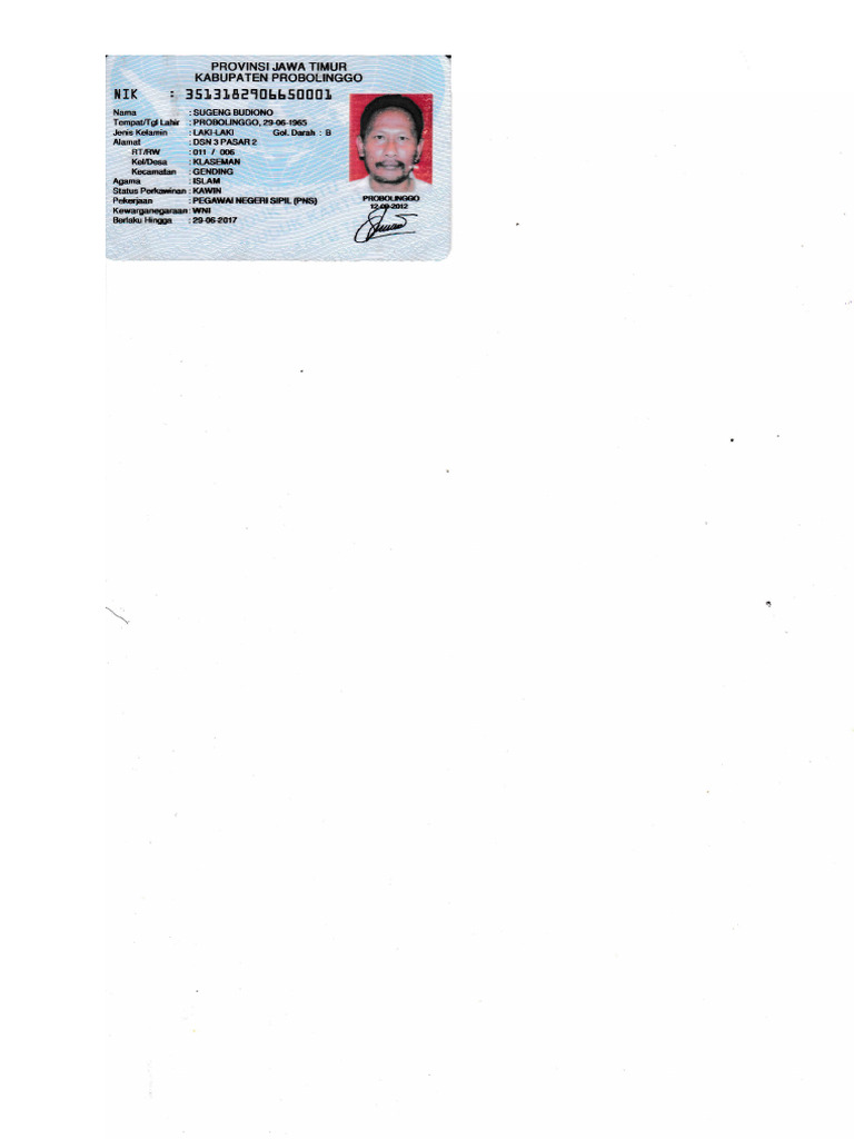 KTP Sugeng Budiono | PDF