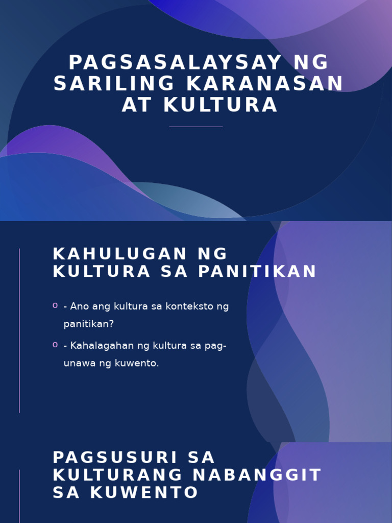 Sariling Karanasan at Kultura | PDF