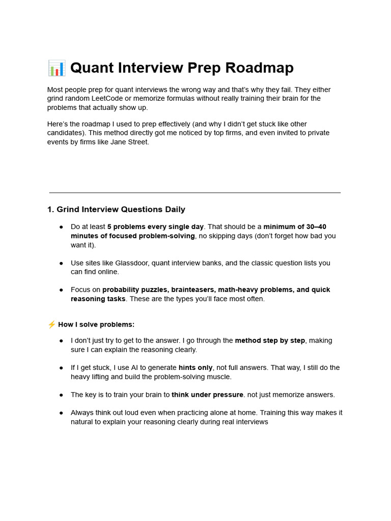 Effective Quant Interview Prep Guide | PDF | Mathematics | Cognition
