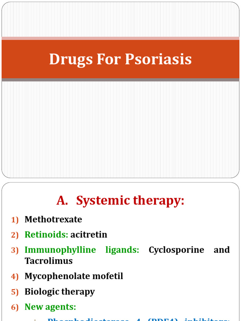 10 Drugs Used in Psoriasis | PDF | Psoriasis | Medicinal Chemistry