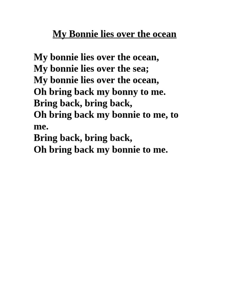 My Bonnie Lies Over The Ocean | PDF