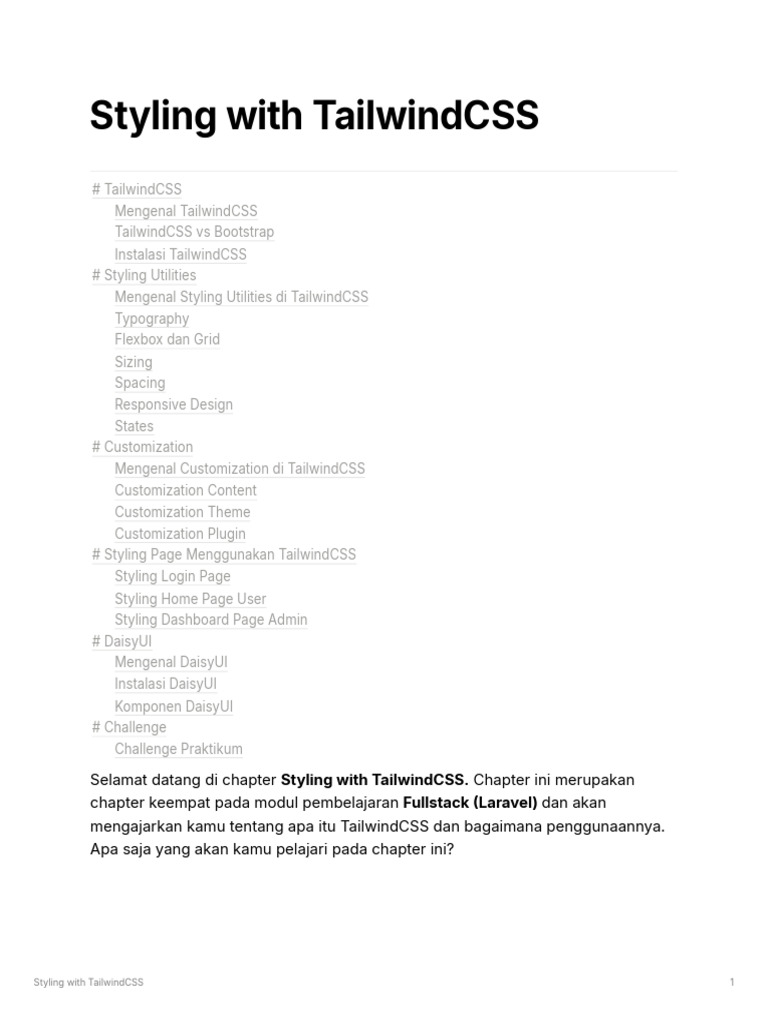 Styling With TailwindCSS | PDF