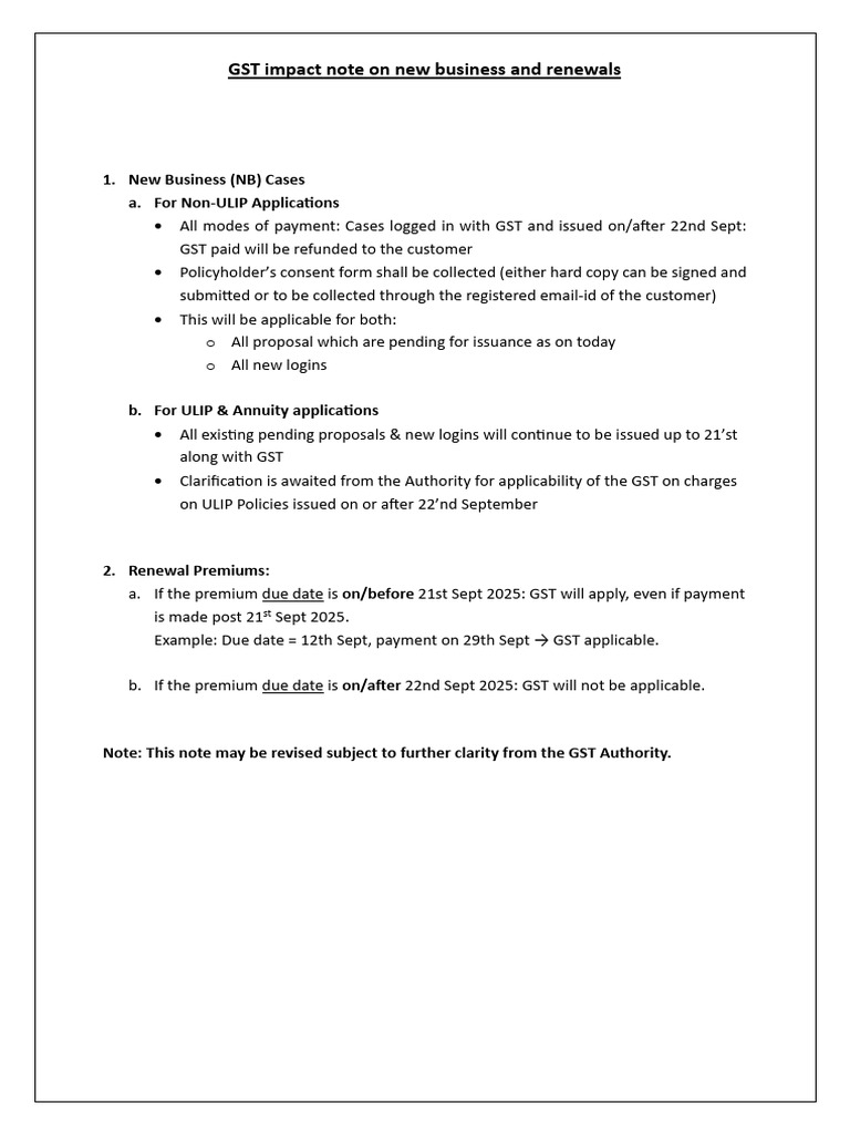 GST Note | PDF