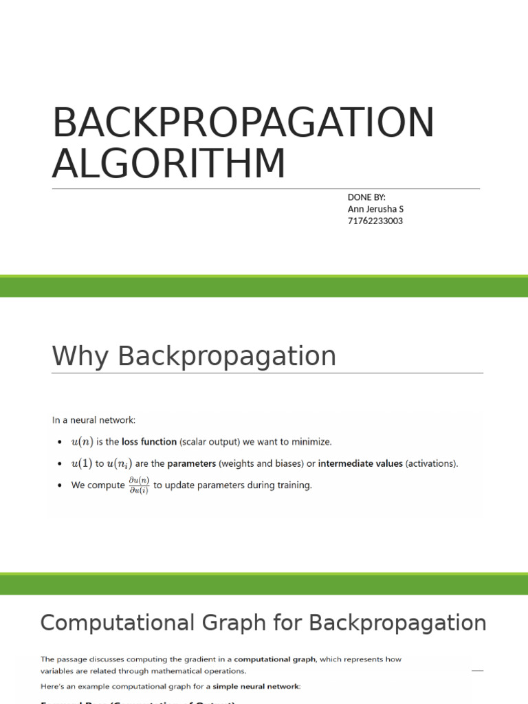 Backpropagation Algorithm | PDF