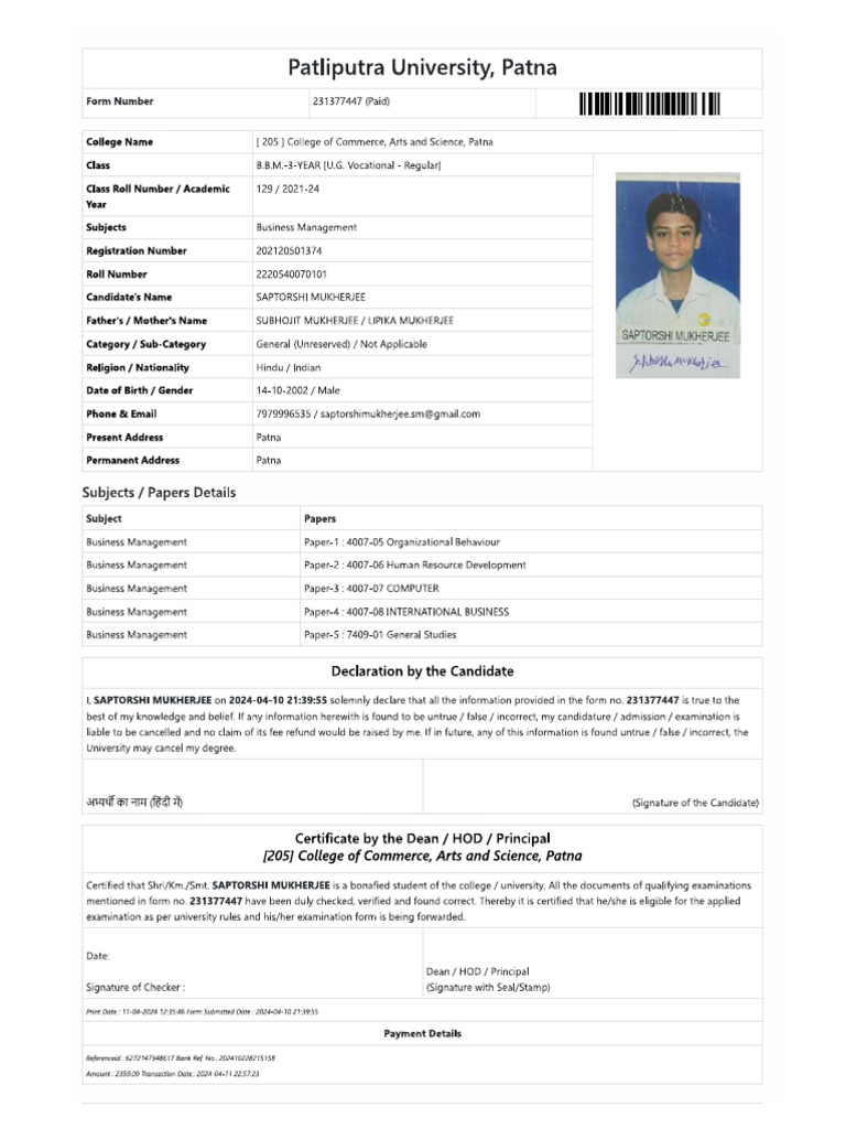 Updated Exam Form Fill PT 3 | PDF