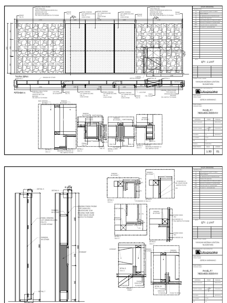 Shop Drawing for Phomi Wall Panels | PDF