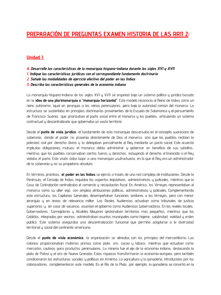 Historia 2 Examen | PDF | Imperio español | España