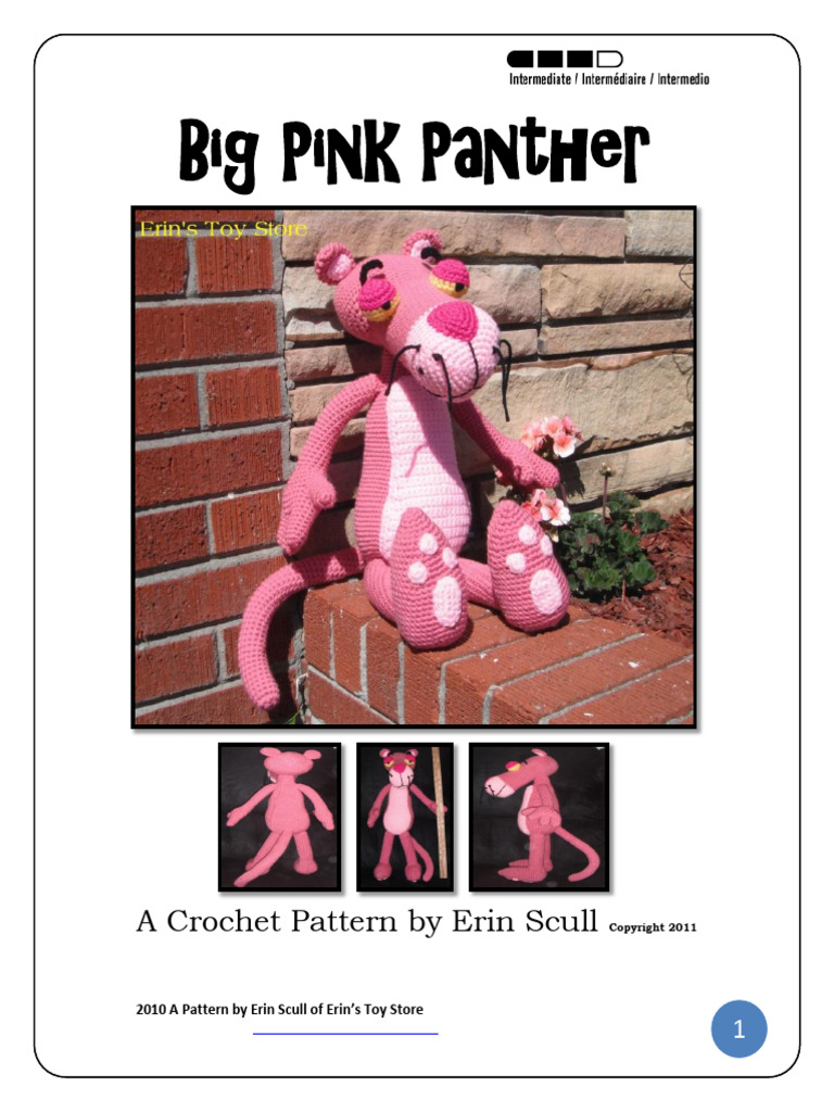 Big Pink Panther Crochet Pattern | PDF | Crochet | Textile Arts