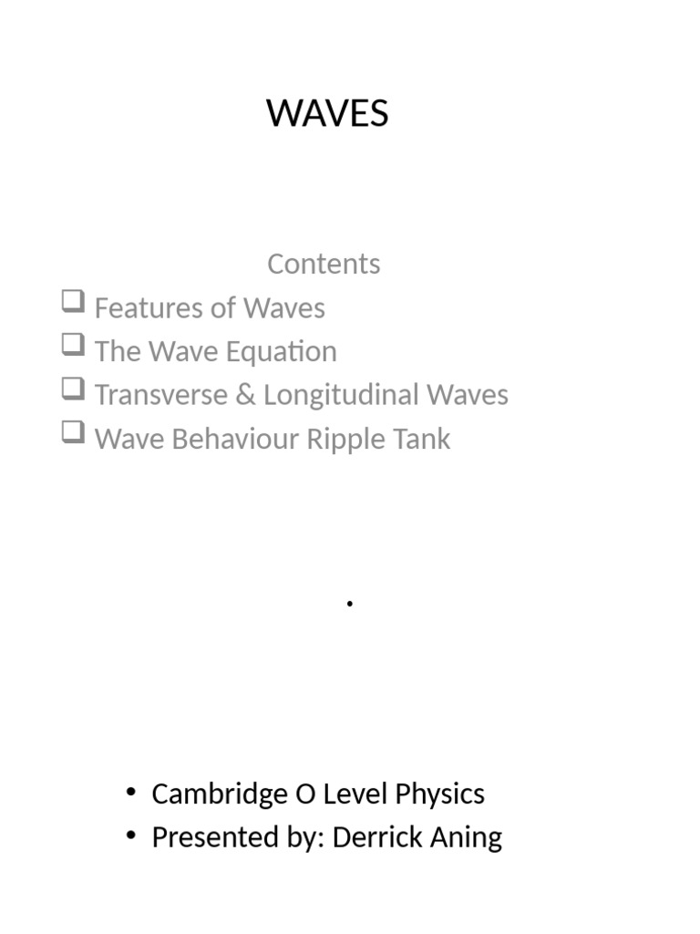 General Properties of Waves Presentation | PDF | Waves | Frequency