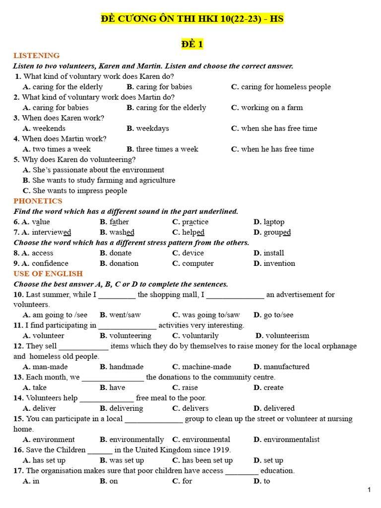 Đề Cương Ôn Thi Hki 10 (22-23) - Hs | PDF | Electricity | News
