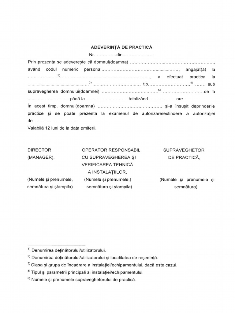 Adeverinta Practica | PDF