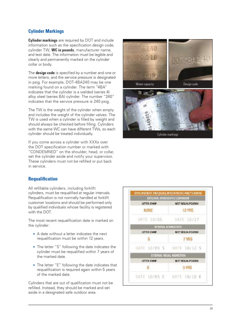 DOT Cylinder Markings and Filling Guide | PDF | Valve | Weighing Scale