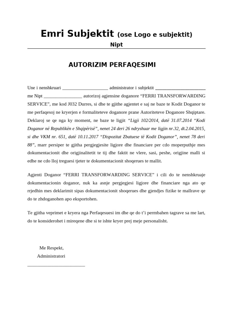 Autorizim Perfaqesimi | PDF