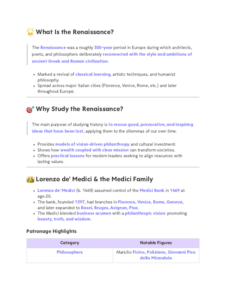 Renaissance: Ideas and Influence | PDF | Renaissance | Florence