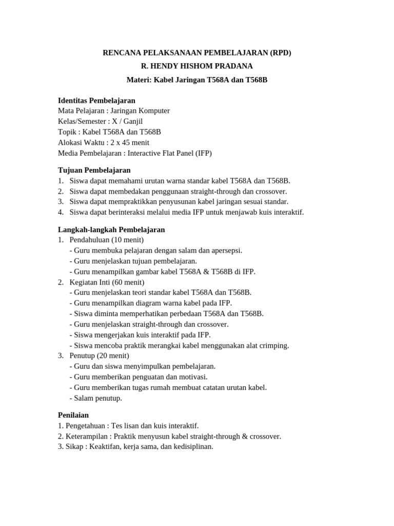 RPD - T568a - t568b (Hendy) | PDF