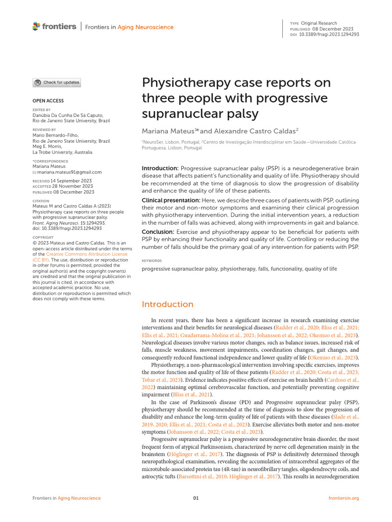 Physiotherapy Case Reports On Three People With PR | PDF | Balance ...