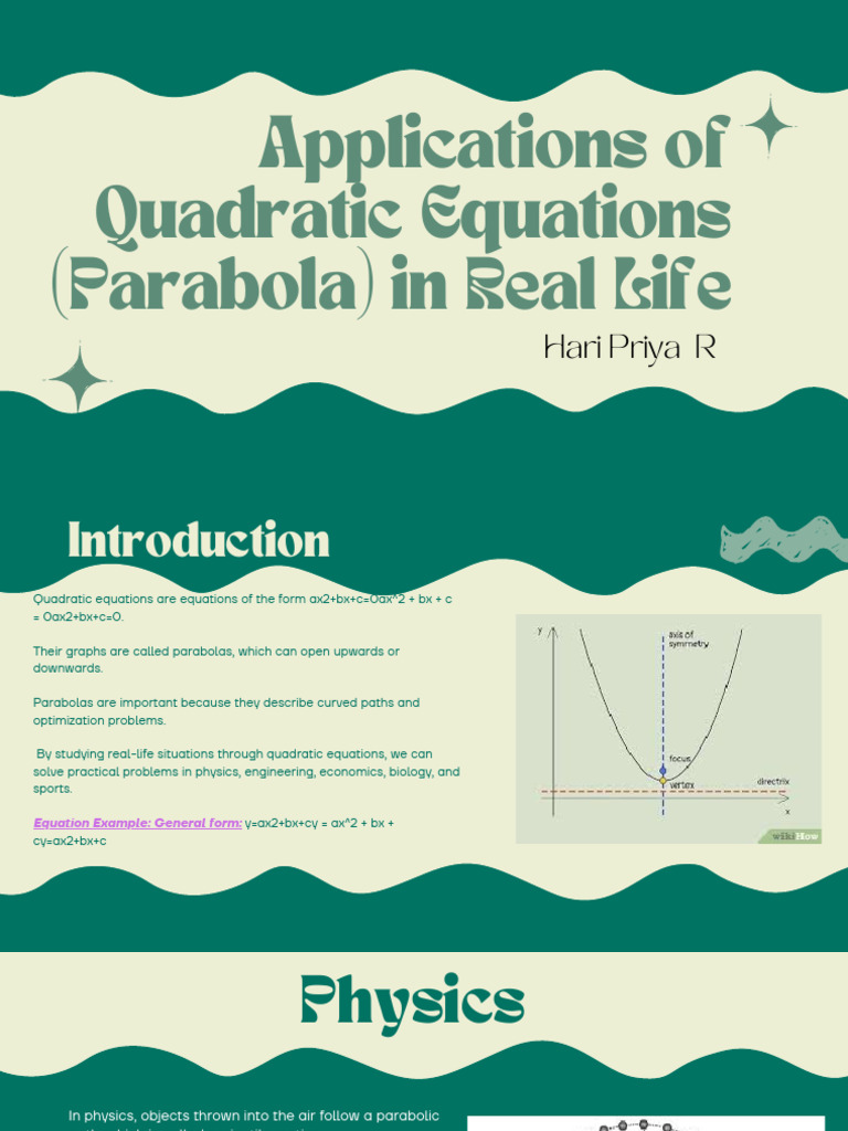 Real-Life Uses of Quadratic Equations | PDF | Quadratic Equation