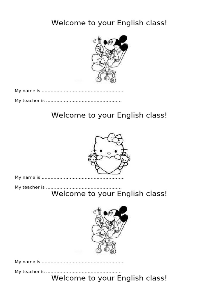 Welcome to Your English Class! | PDF