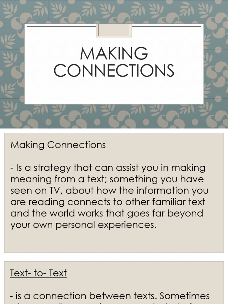 Understanding Text Connections | PDF
