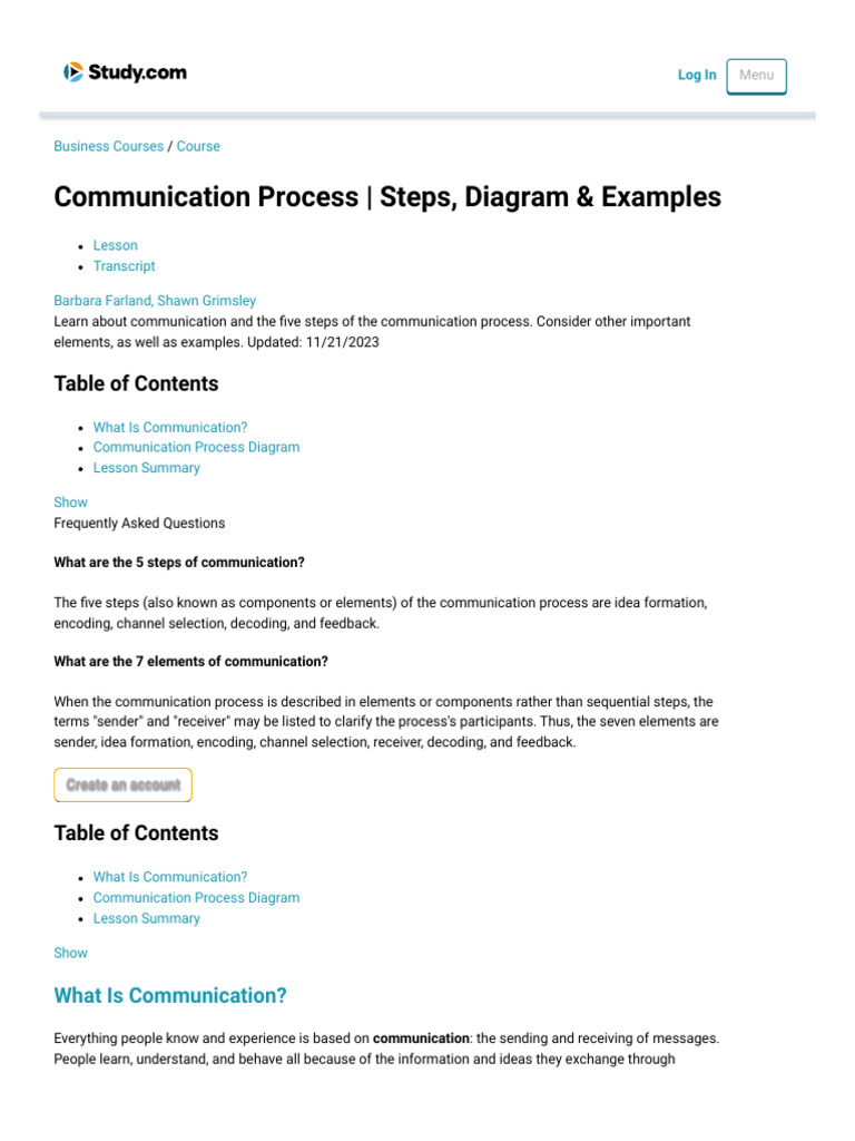 Five Steps of Communication Process | PDF | Communication | Information