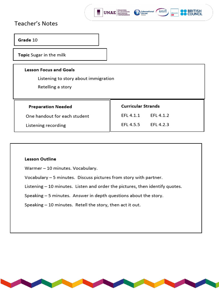 Grade 10 Lesson on Immigration Story | PDF