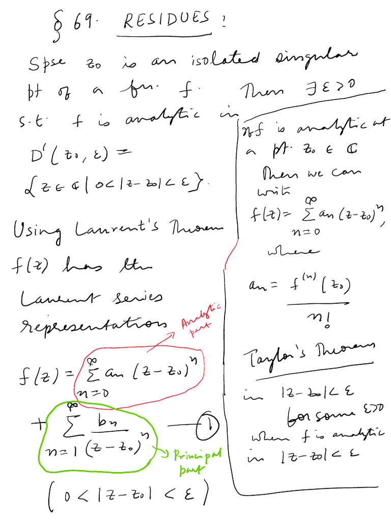 Residues and Cauchy Residue Theorem | PDF