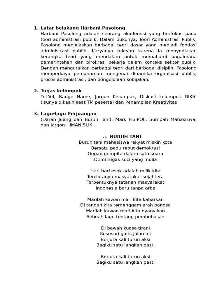 Latar Belakang Harbani Pasolong Dan Lagu-Lagu Perjuangan | PDF