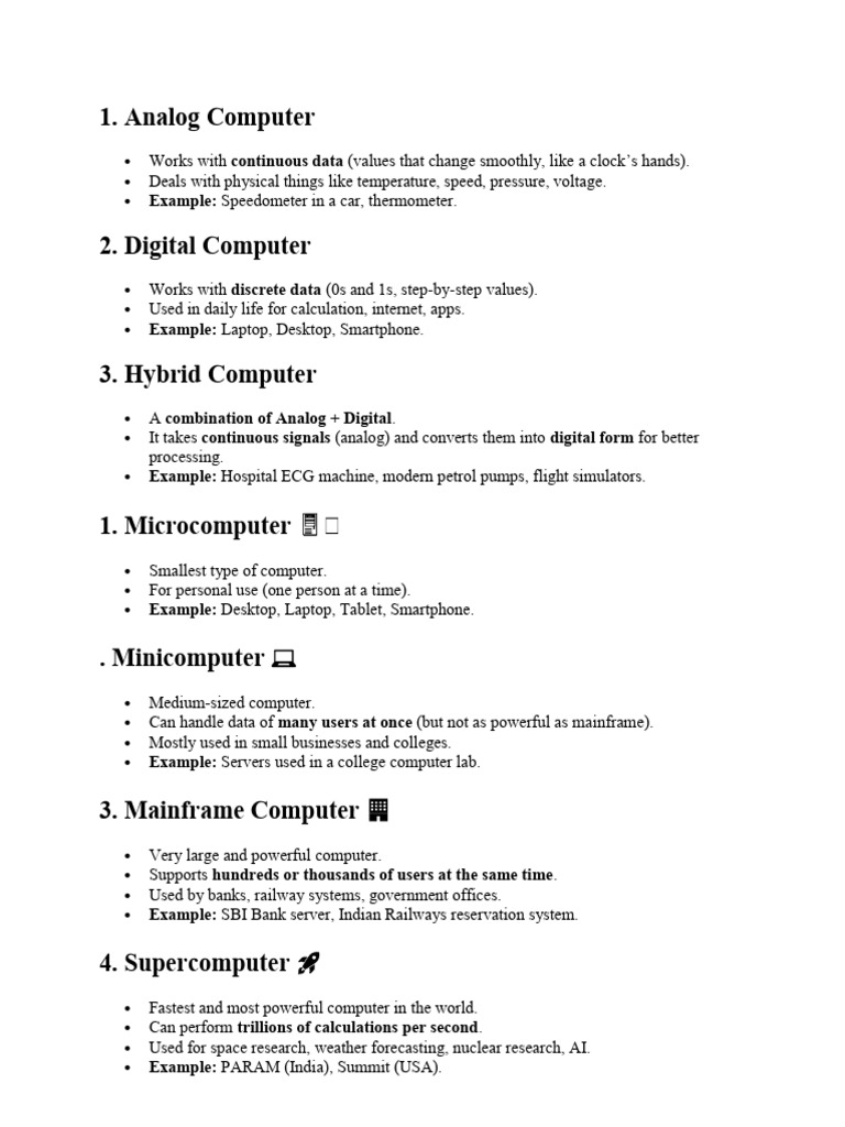Types of Computers | PDF