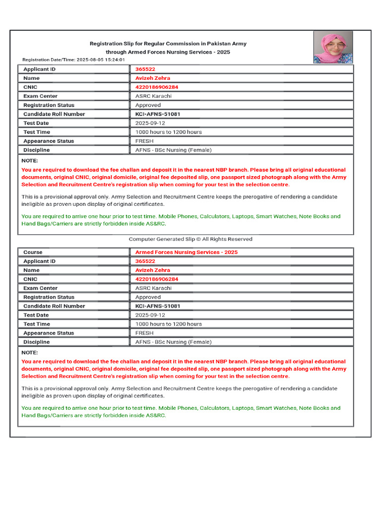 Registration Slip | PDF