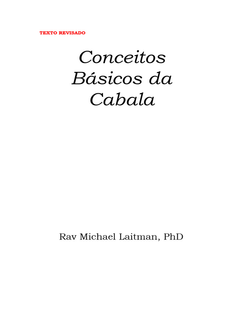 02. Conceitos B Sicos Da Cabala Autor Rav Dr. Michael Laitman | PDF | Cabala | Deus