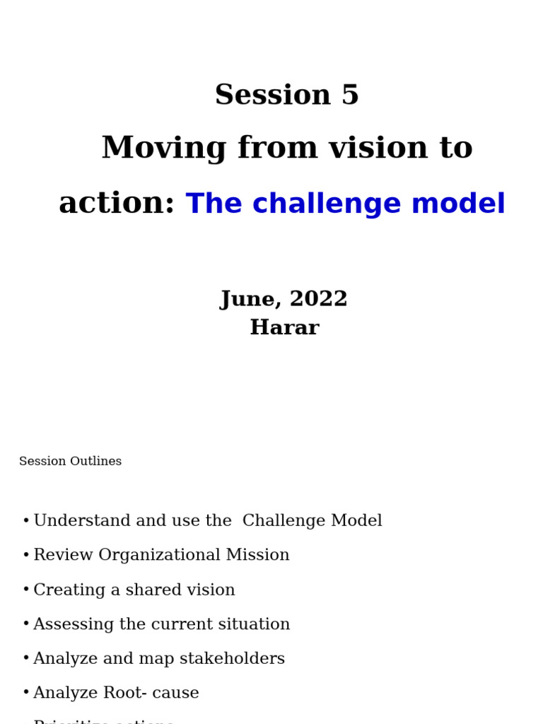 Challenge Model for Organizational Action | PDF | Monitoring And ...
