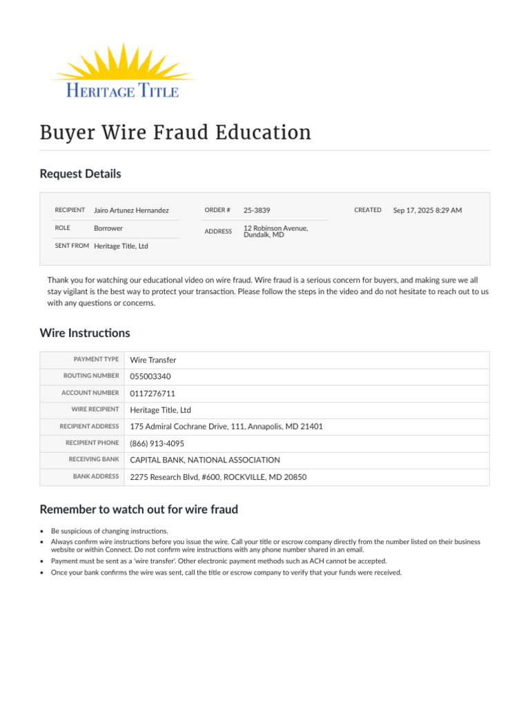 Confirming Wire Instructions Safely | PDF