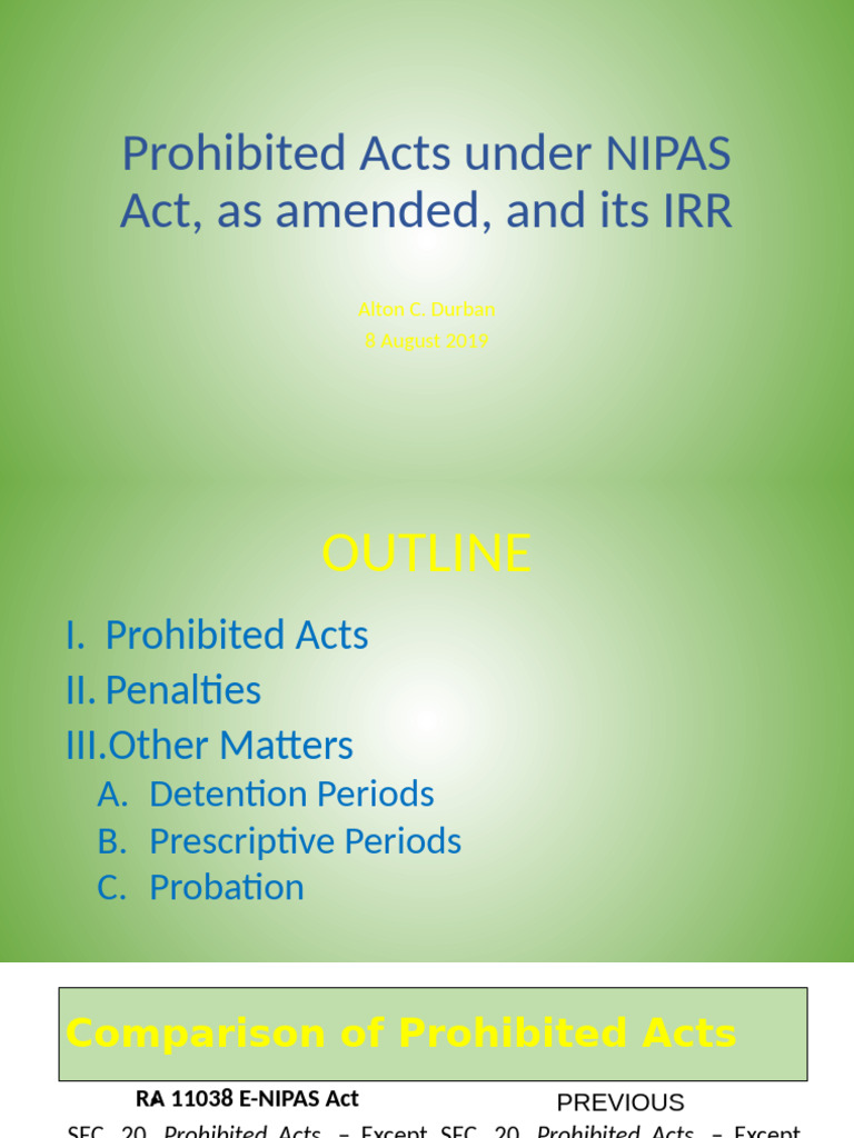 NIPAS Act: Prohibited Acts & Penalties | PDF | Fine (Penalty) | Justice