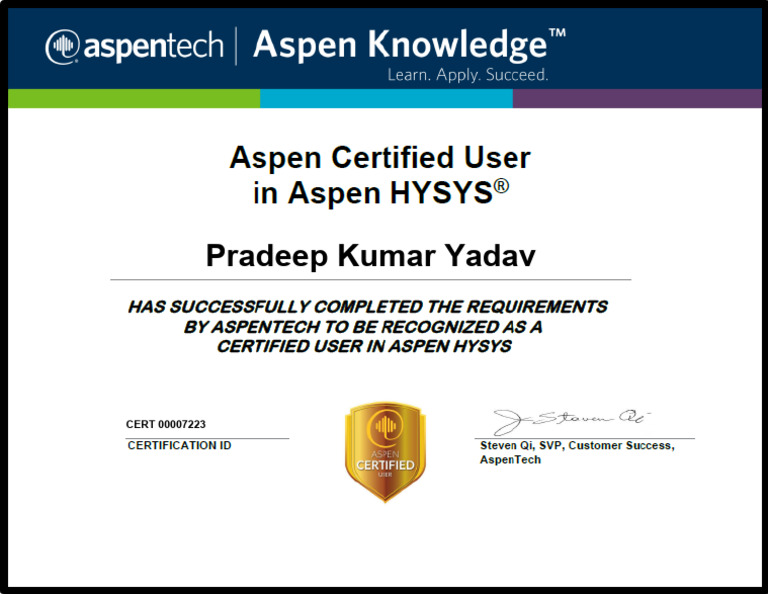 Aspen Certified User | PDF