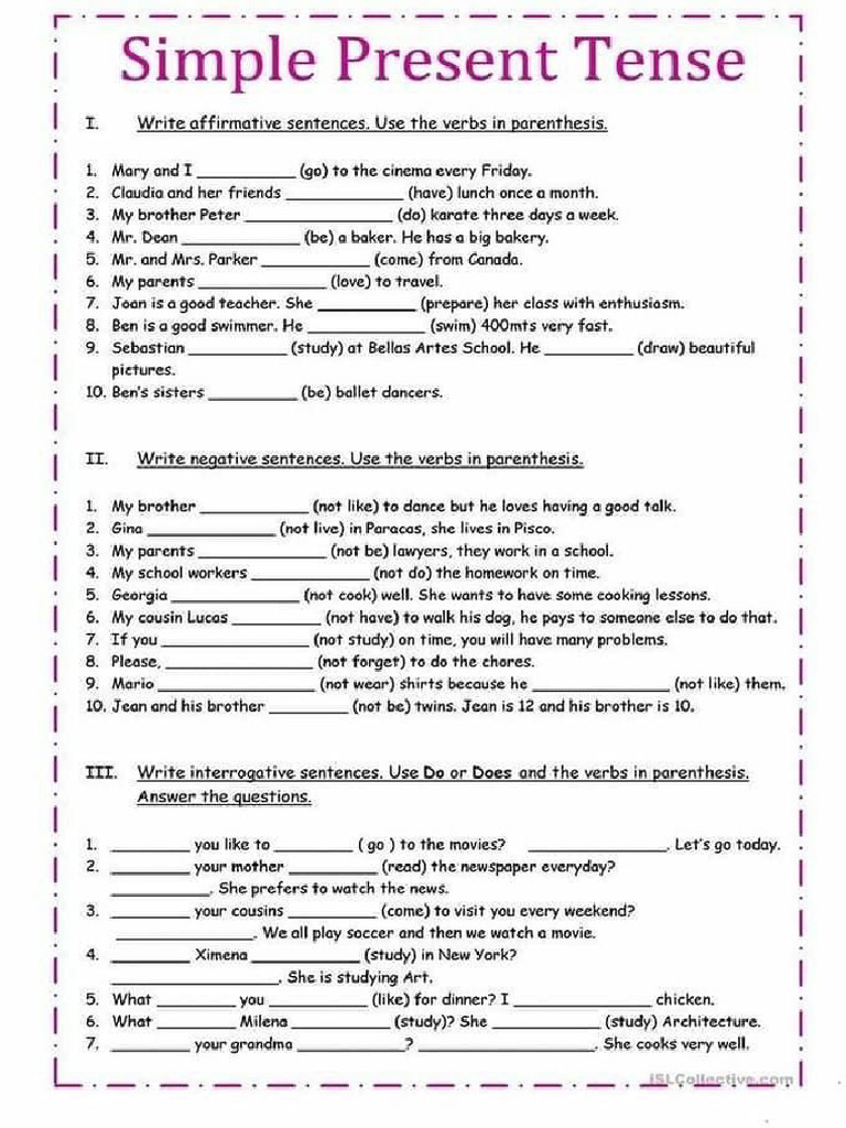 Simple Present Tense | PDF