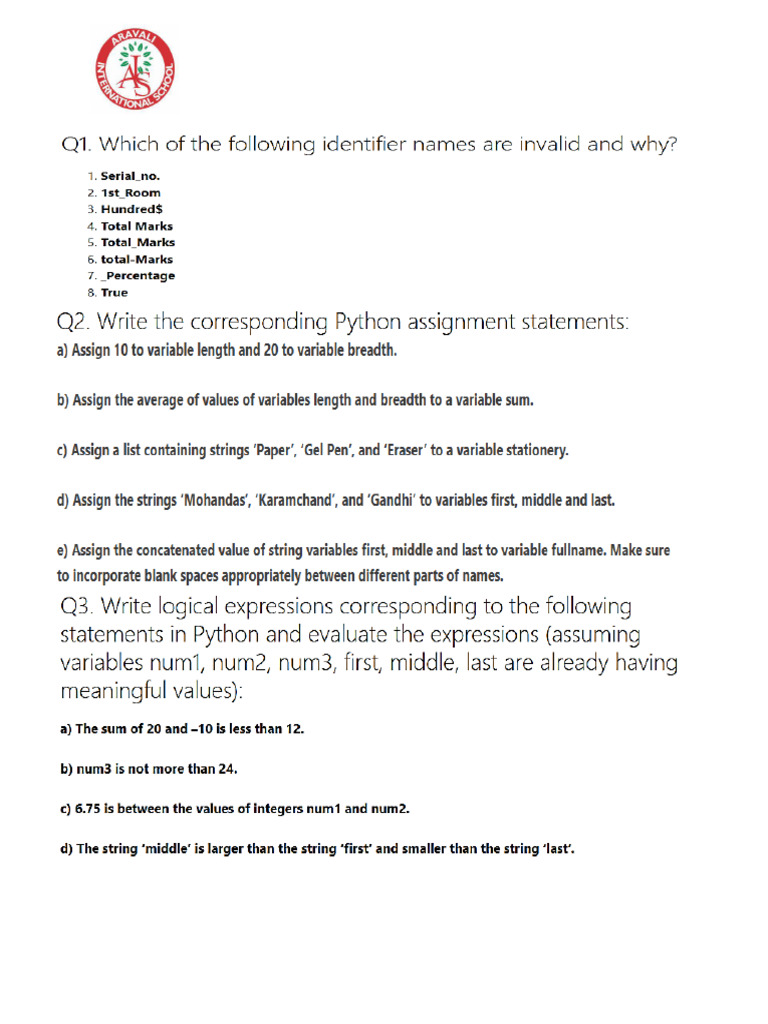 Assignment-1 (Getting Started With Python) | PDF