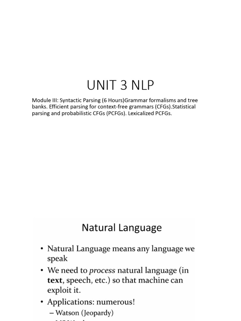 NLP Unit 3 - Student | PDF