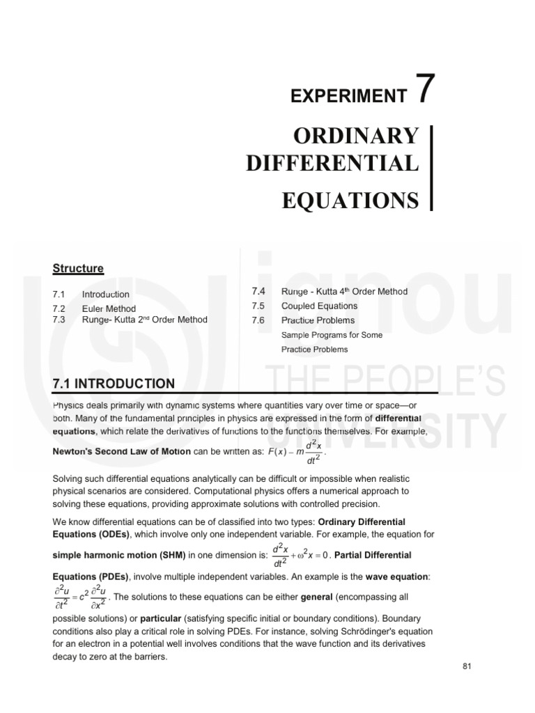 7-Differential Equation (Euler Method) | PDF | Partial Differential Equation | Differential ...