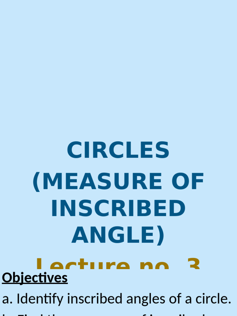 Inscribed Angle Measure in Circles | PDF