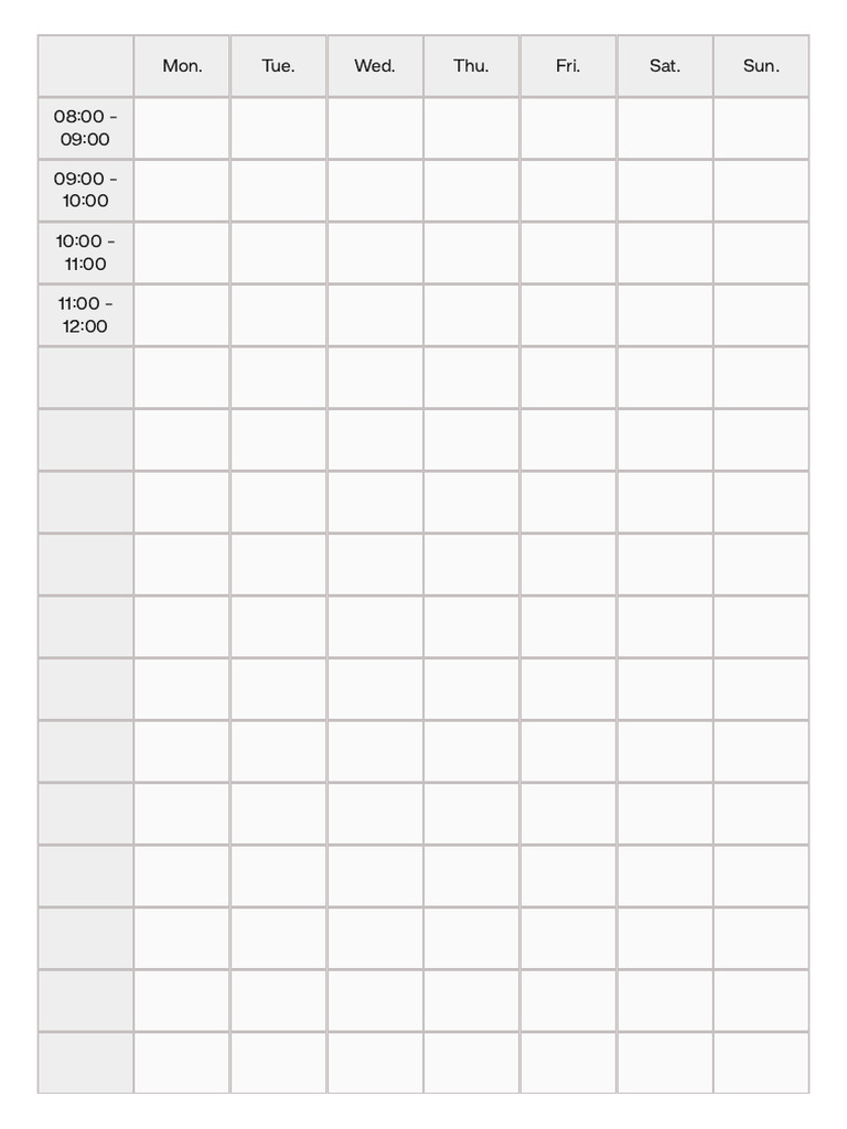 Everyday Timetable | PDF