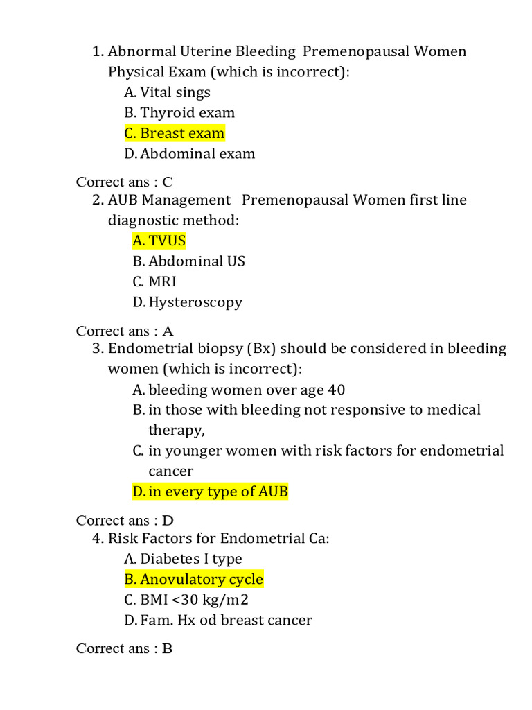 Abnormal Uterine Bleeding Management Guide | PDF | Human Reproduction ...