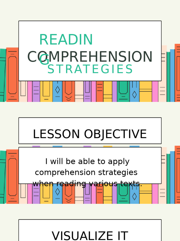 Reading Comprehension Strategies Presentation Colorful Retro Style | PDF
