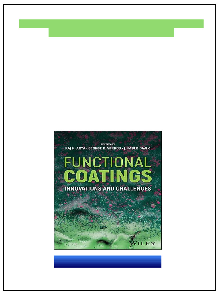 Functional Coatings: Innovations and Challenges 1st Edition Raj K. Arya ...